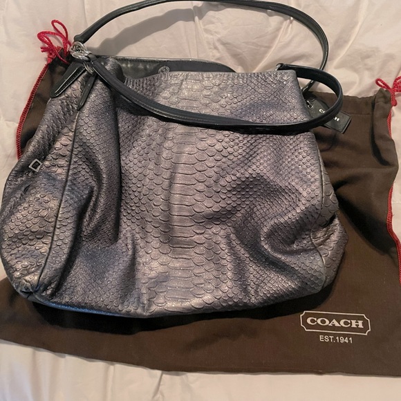 Coach | Bags | Authentic Coach Leather Shimmer Snake Skin Purse | Poshmark